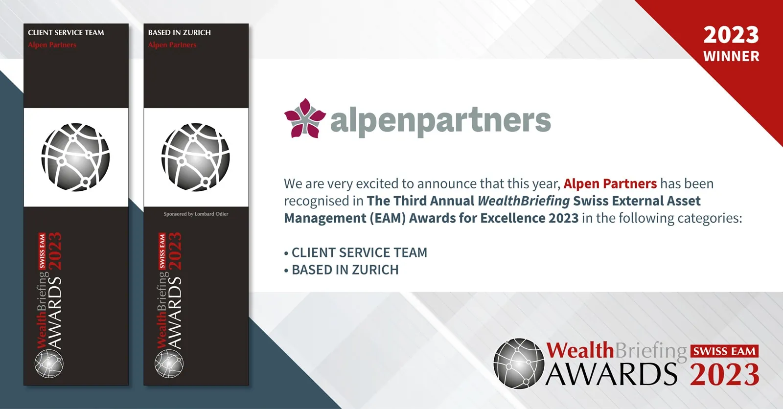 WealthBriefing Swiss EAM Awards for Excellence 2023 | Alpen Partners AG